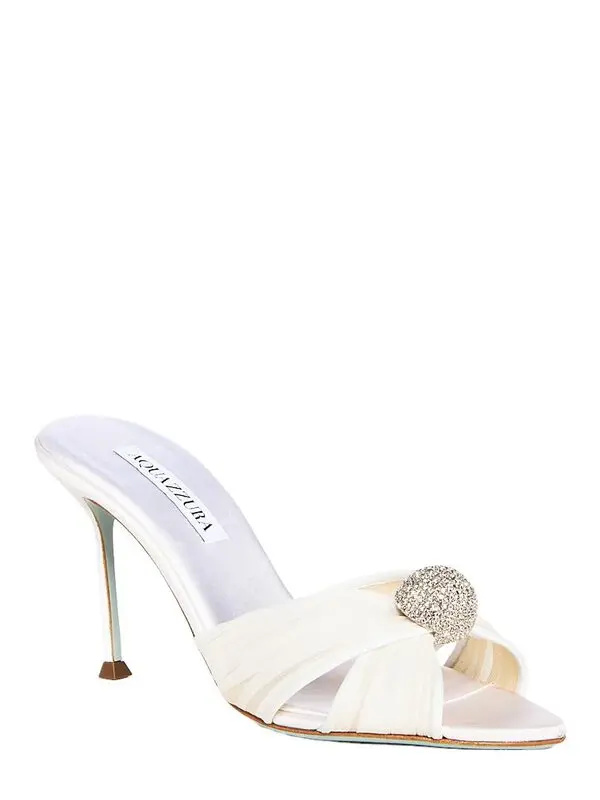AQUAZZURA Embellished Mules - White