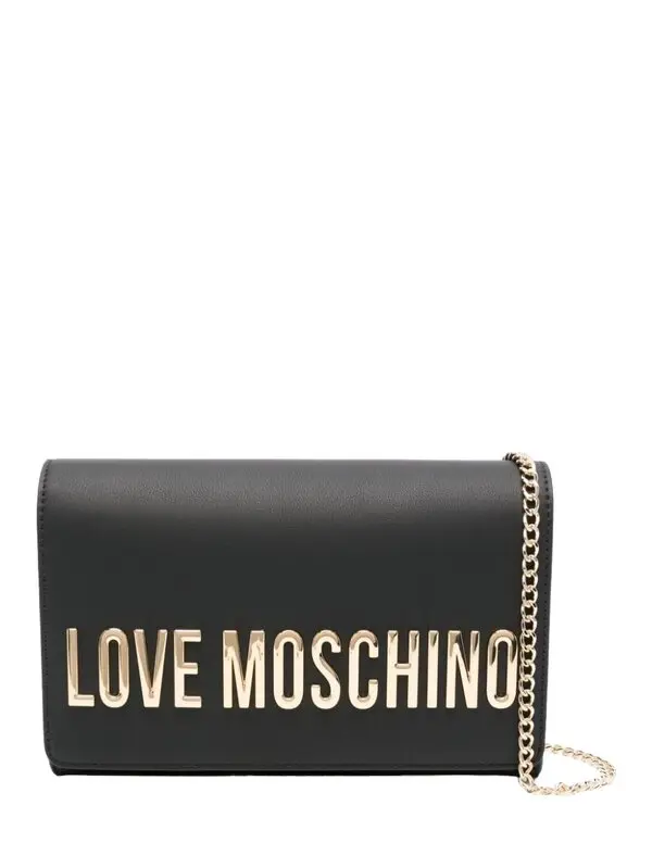 Moschino Plaque Crossbody Bag - Black