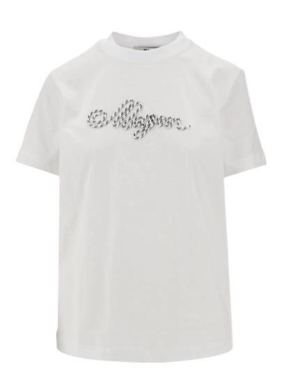 MSGM Logo Lettering Crewneck T-shirt - White