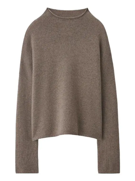 LISA YANG Ribbed Turtleneck Sweater With Long Sleeves - Gray