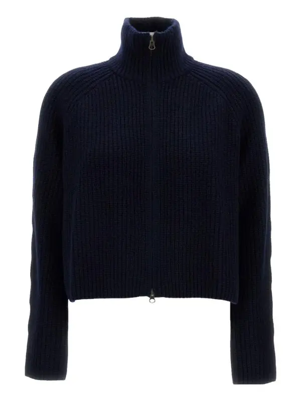 LISA YANG High-neck Zip Cardigan - Blue