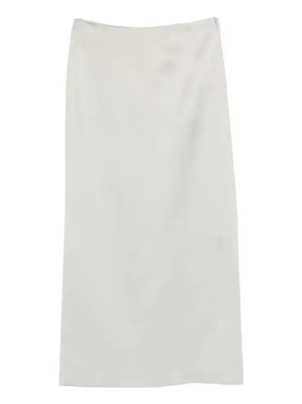 Brunello Cucinelli Straight-hem Midi Skirt With Slit - White