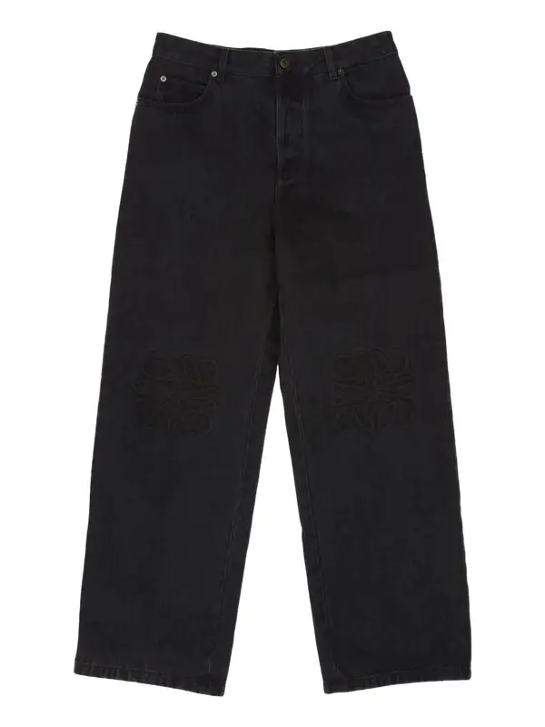 Loewe Anagram Embroidered Jeans - Black
