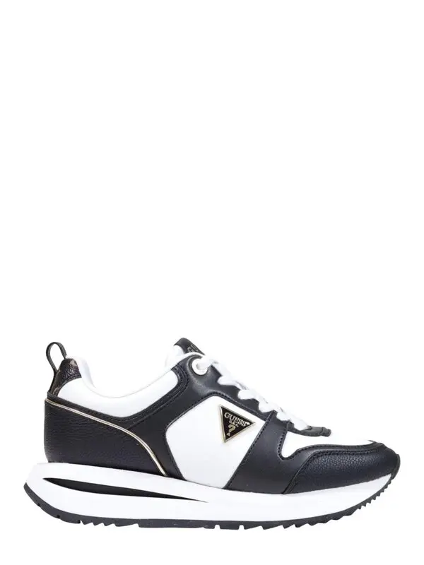 Guess Lace-up Round Toe Sneakers - White