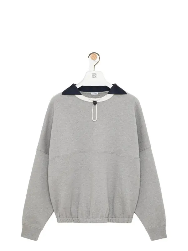 Loewe Medium-weight Fleece Sweatshirt With Embroidery - Grey