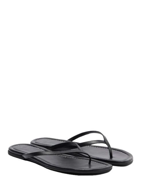 Staud Freja Leather Thong Sandals - Black