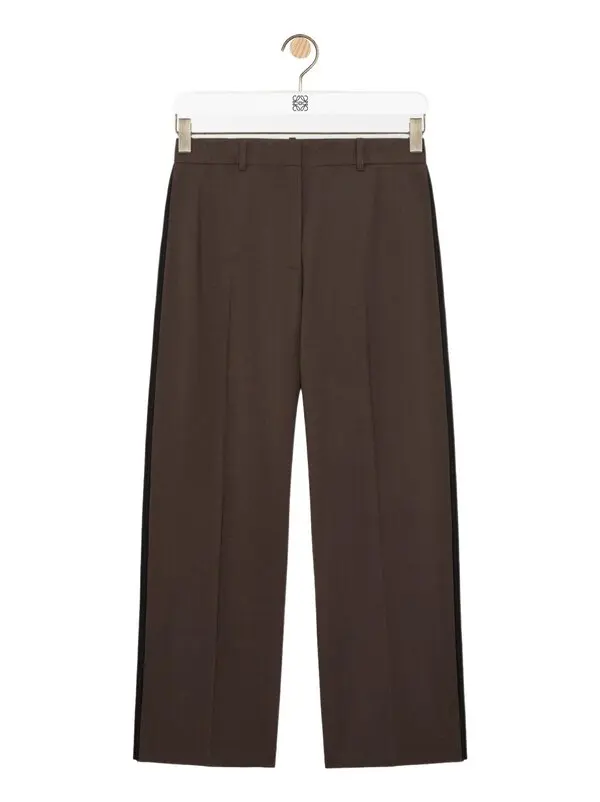 Loewe Wool-blend Straight Leg Trousers With Belt Loops - Brown