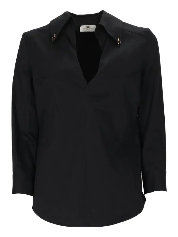 Elisabetta Franchi Long-sleeved Shirt With Gold-tone Hardware - No
