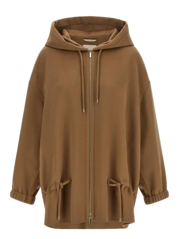 Max Mara Madriana Hooded Zip Coat - Brown