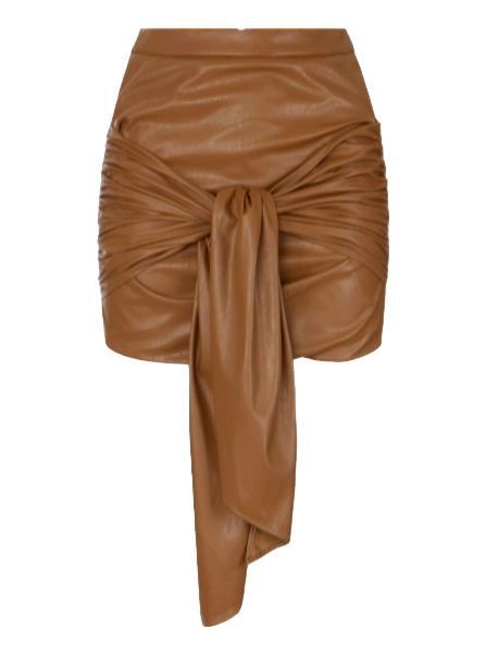Elisabetta Franchi Ruched Draped Skirt - Cigar