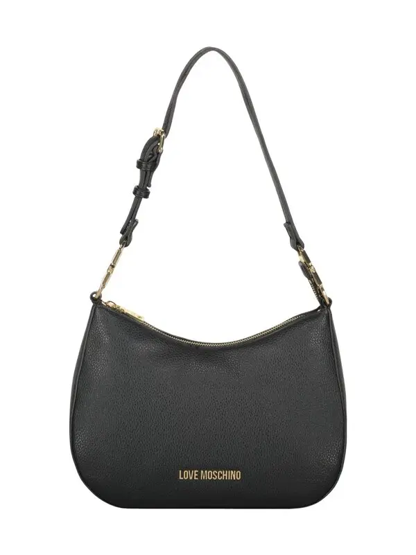 Moschino Love Curved Zip Shoulder Bag - Black