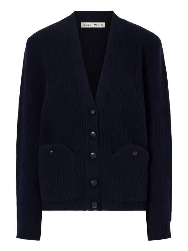 BLAZÉ MILANO V-neck Knit Cardigan - Black