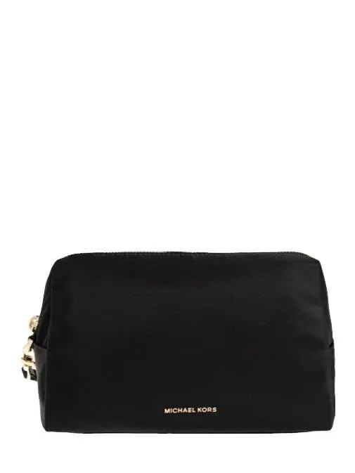 Michael Kors Zippered Makeup Bag With Logo Detail - Black