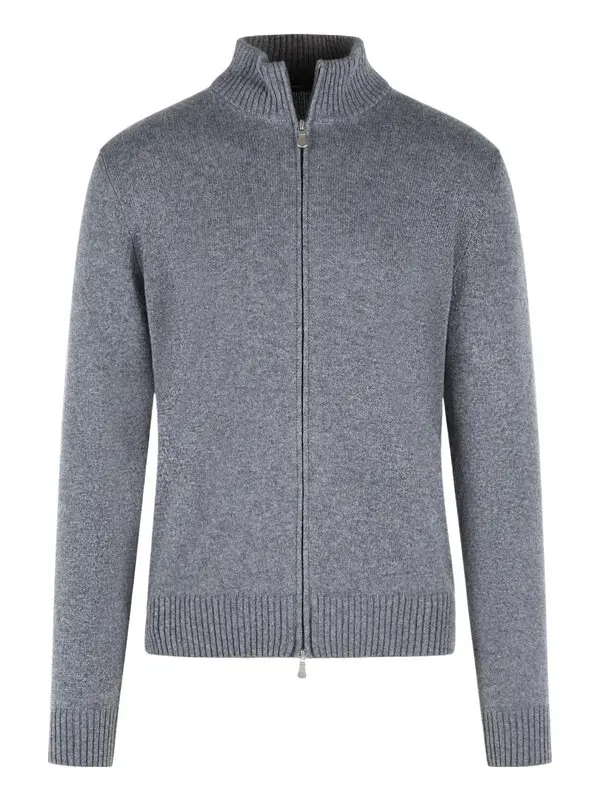 GRAN SASSO Zip-up Sweater With High Collar - Grey