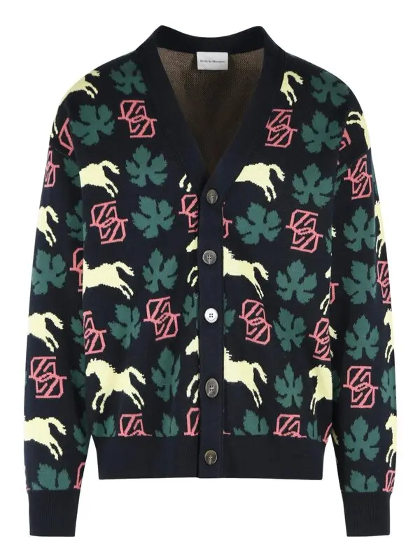 Drole De Monsieur Button-front Knit Cardigan - Navy