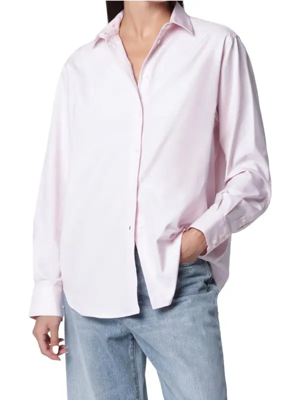 RÓHE Long Sleeve Shirt With Classic Collar And Patch Pocket - Pink