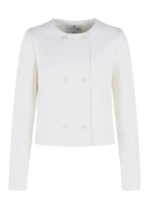 COURREGES Double-breasted Long-sleeved Jacket - White