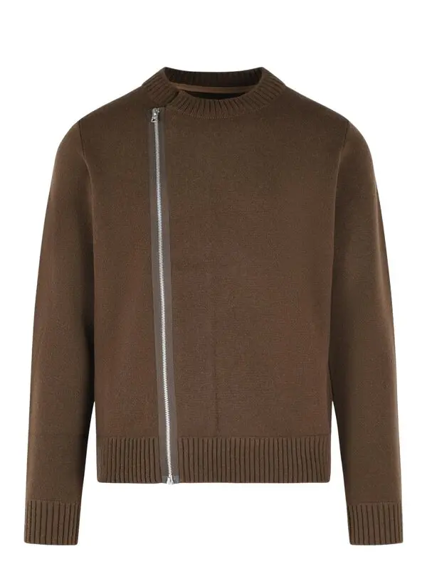 Sacai Wool Knit Blouson - Brown