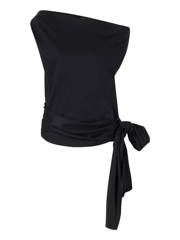 Proenza Schouler Off-shoulder Sleeveless Top With Draping - Black