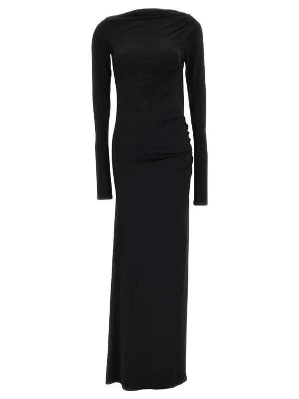 Andamane Deep Open Back Maxi Dress - Black