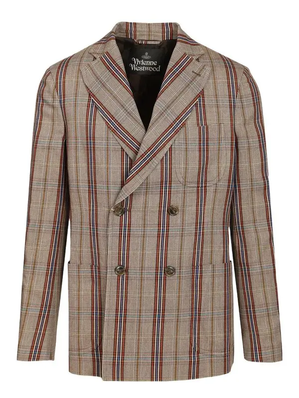 VIVIENNE WESTWOOD Db Cruise Checked Blazer - Beige