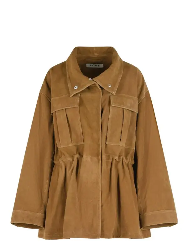 RÓHE Sculptural Suede Jacket - Brown