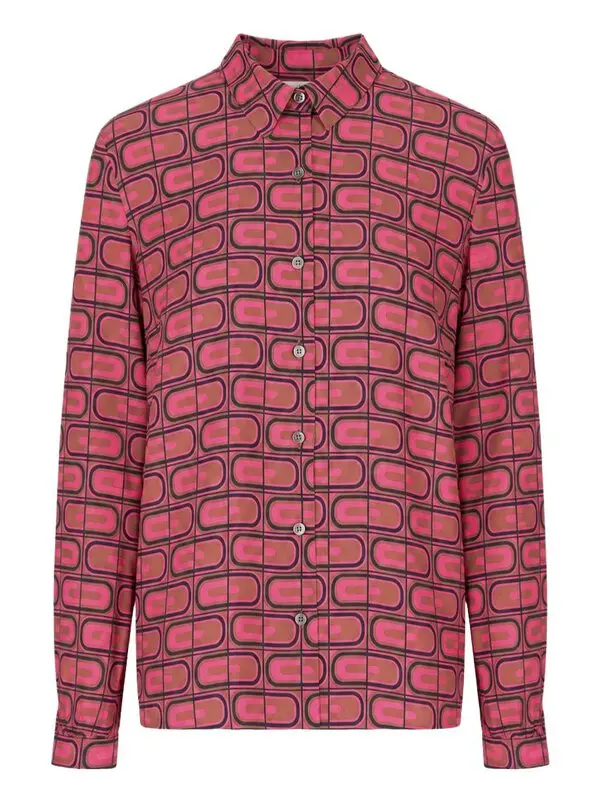 LAURA URBINATI Printed Long-sleeved Shirt - Red