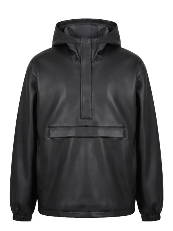 RÓHE Hooded Leather Jacket - Black