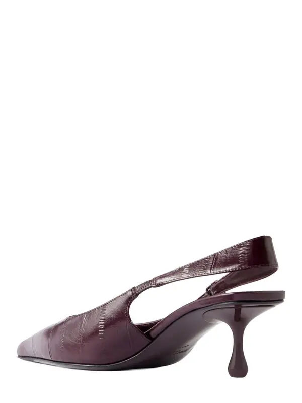 JIMMY CHOO Shiny Croc Effect Slingback Pumps - No