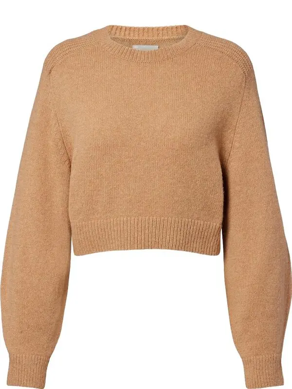 Khaite Masie Cropped Wool And Cashmere Sweater - Beige
