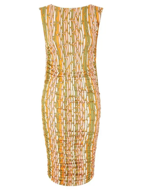 La DoubleJ Sleeveless Bandage Mini Dress - Orange