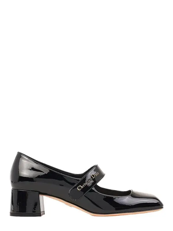 Dior Patent Leather Square-toe Mary Jane High Heels - Black