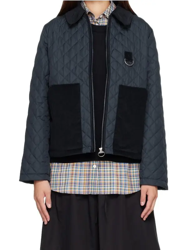Barbour Quilted Zip-up Casual Jacket - Dark Navy
