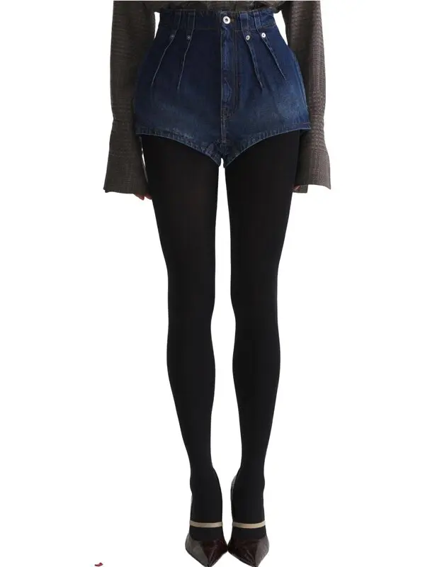 MUGLER Washed Denim Tailored Shorts - No