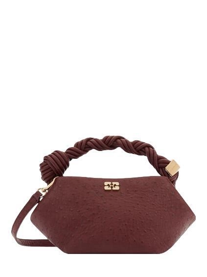 GANNI Ostrich Mini Bag - Brick Red