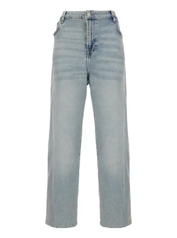 7 For All Mankind Faded Effect Straight Leg Jeans - Gray