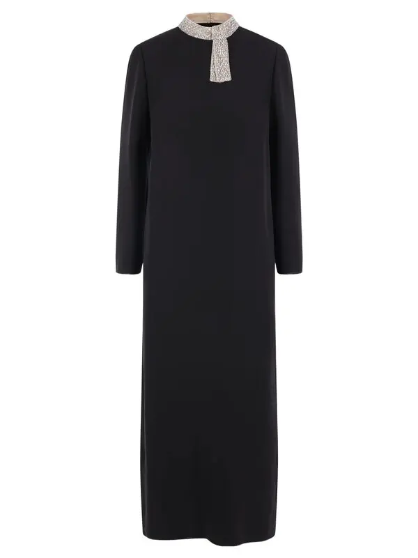 Valentino Garavani Cady Couture Embroidered Maxi Dress - Black