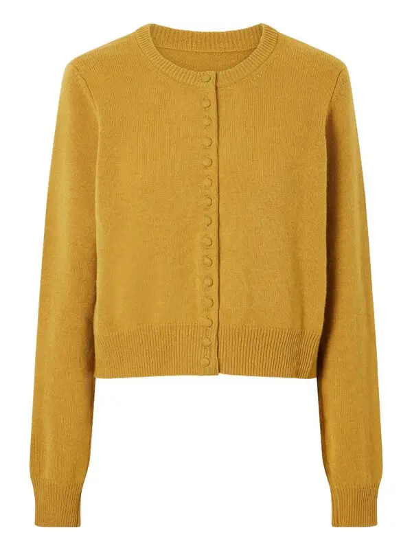 Tove Wool And Cashmere Blend Cardigan - Yellow