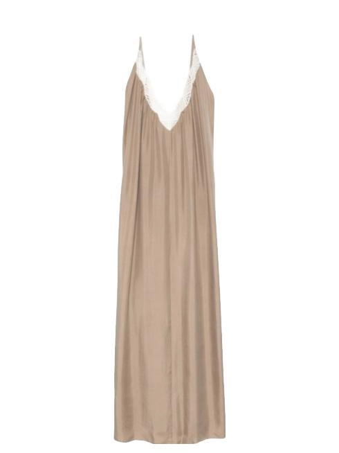 ALYSI Maxi Slip Dress With Lace Trim - No