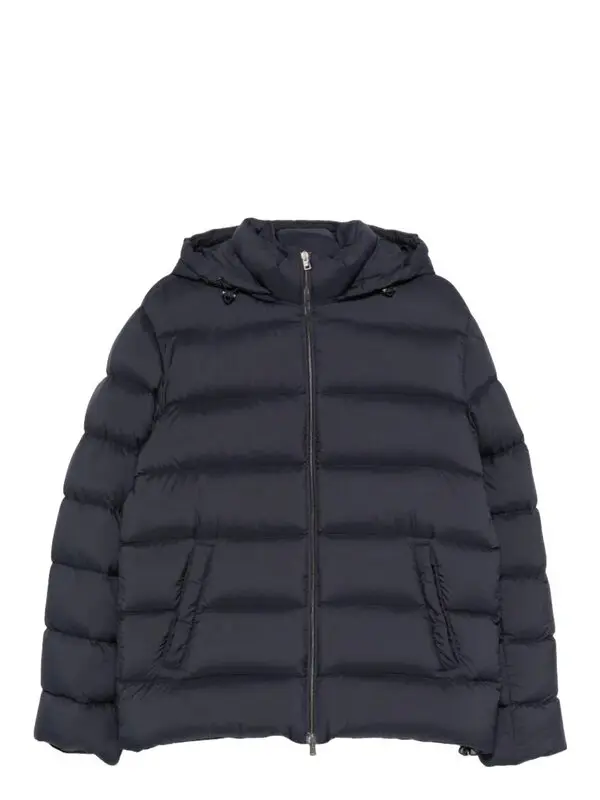 Herno Quilted Hooded Jacket - Black