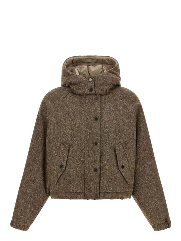 Brunello Cucinelli Cropped Down Jacket With Detachable Hood - No