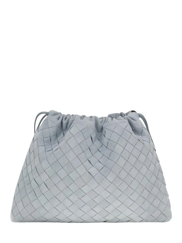 Bottega Veneta Intrecciato Drawstring Clutch - Gray