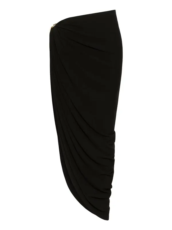 Sportmax Licenza Asymmetric Skirt With Metal Ring Detail - Black