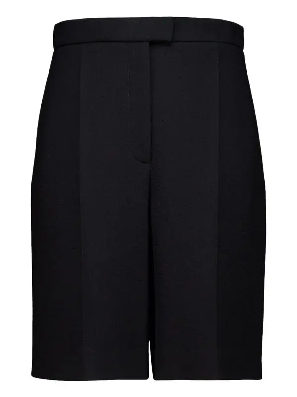 Valentino Garavani Vlogo Plaque Pleated Knee-length Shorts - Black