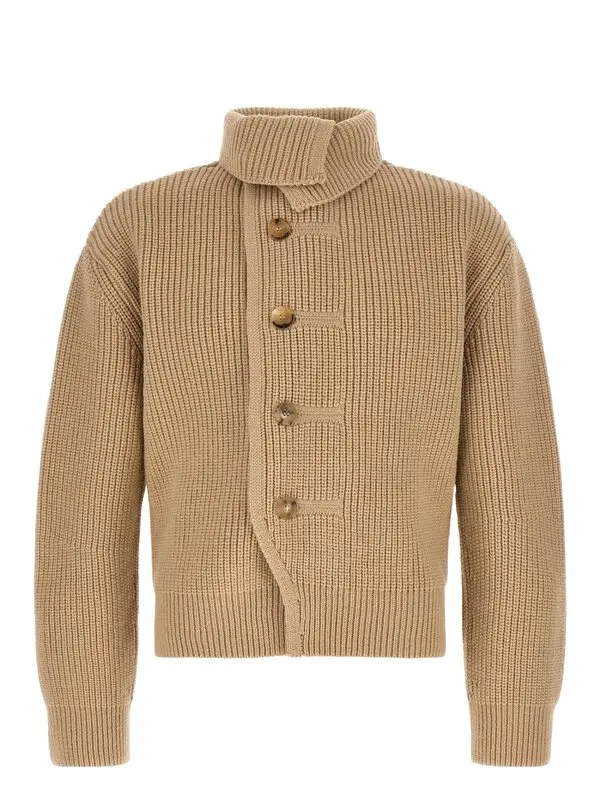 Dries Van Noten Chunky Cardigan With Lapel Collar - No