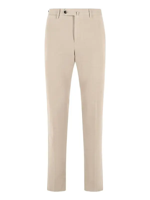 PT TORINO Tailored Casual Pants With Belt Loops - Ivory