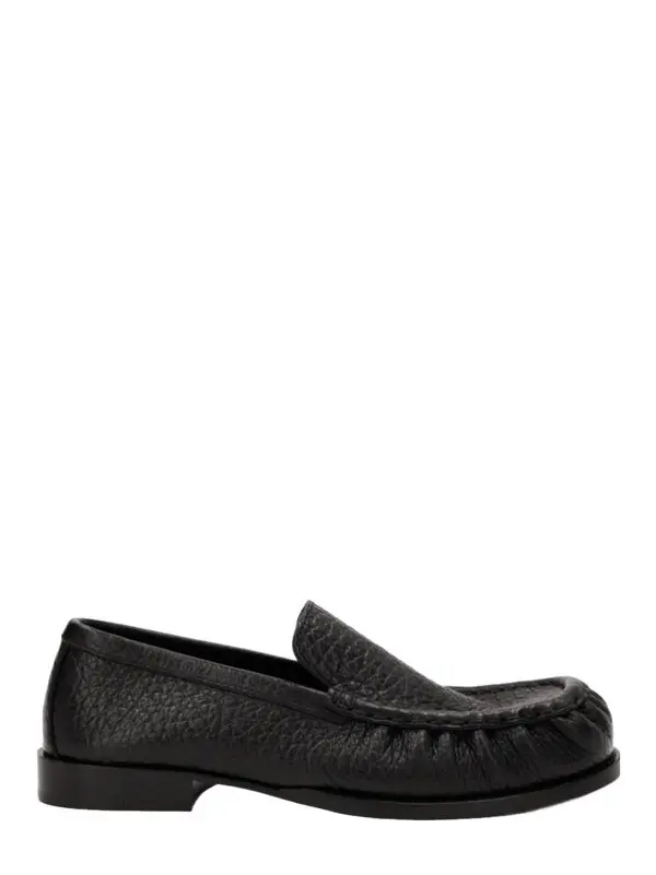 Dries Van Noten Embossed Calf Leather Square-toe Loafers - Black