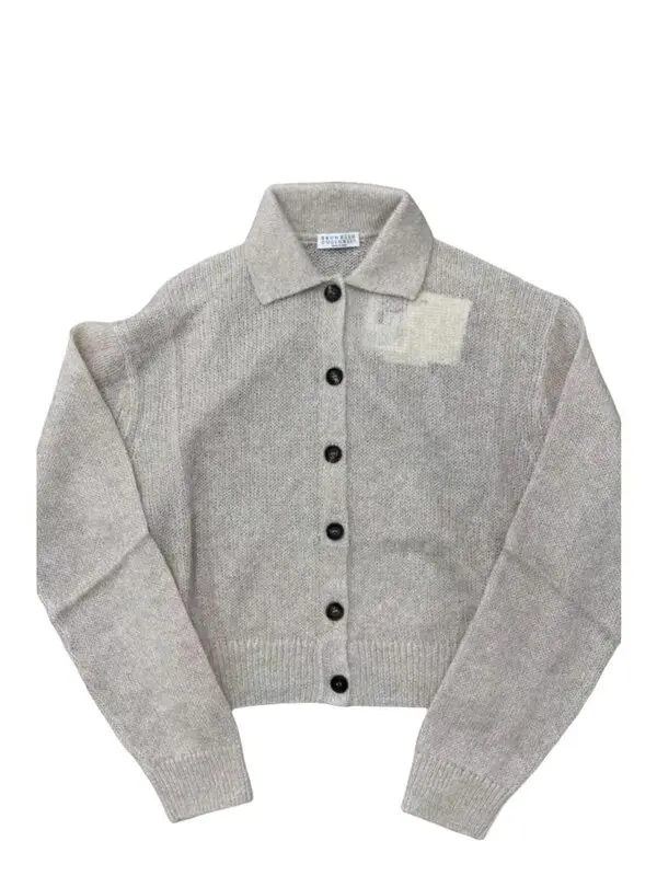 Brunello Cucinelli Long Sleeve Collared Knitwear With Button Closure - No