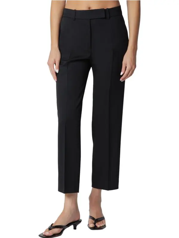 RÓHE Tapered Fit Belted Trousers - Black