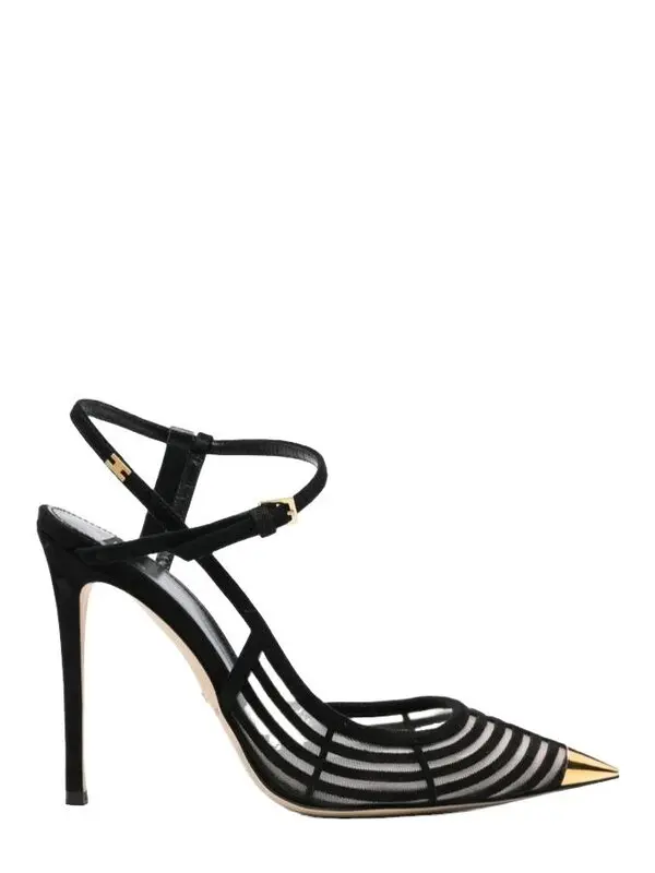 Elisabetta Franchi Sheer Panel Stiletto Sandals - Black